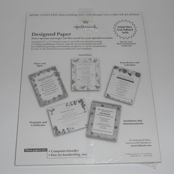 Hallmark | Office | Nwtvintage Fall Hallmark Paper 9sdis | Poshmark